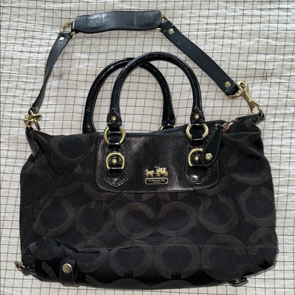 Coach | Bags | Coach Black Shoulder Bag With Gold Accents | Poshmark